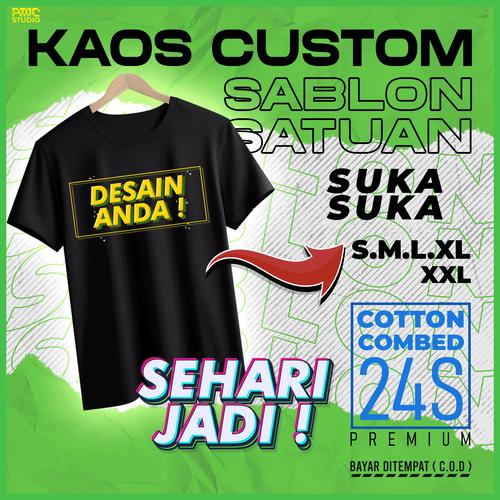 Jual KAOS CUSTOM SABLON FOTO DTF SATUAN DESAIN SUKA SUKA COTTON COMBED 24S - TIPE 7, XL - Kab ...