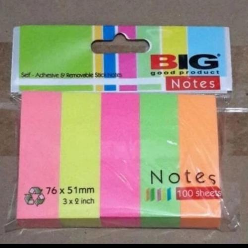 Jual sticky notes self adhesive 5 warna big 76 x 51/3x2inch /100sheets ...