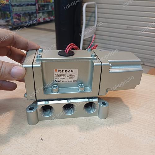 Jual SOLENOID VALVE SMC VS4130-034 SYSTEM 5/2 WITH BASE AC 220v ...