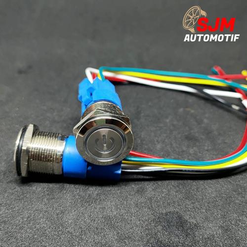 Jual SAKLAR TOMBOL ON OFF SWITCH LED BIRU 12V - 24V PUSH BUTTON ON OFF ...