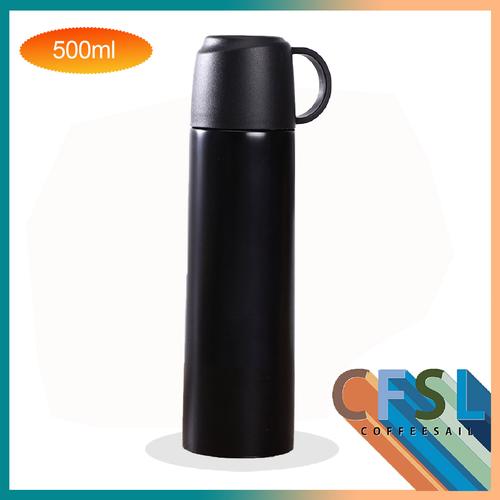 Jual TERMOS BOTOL TUMBLER MINUM AIR 500ML STAINLESS STEEL HITAM ...