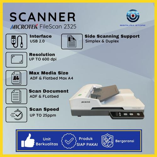 Jual Scanner F4 Mikrotek FileScan 2325 Bisa Kertas Folio Legal F4 Dan ...