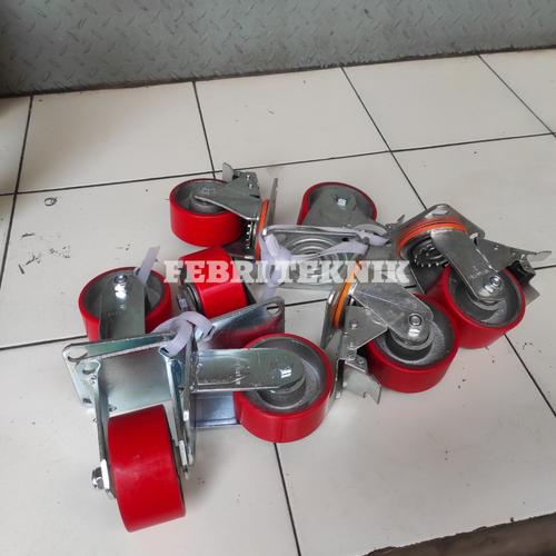 Jual Roda Caster Troli 8 Inch PU Heavy Duty Roda Troly Sagenwerk ...