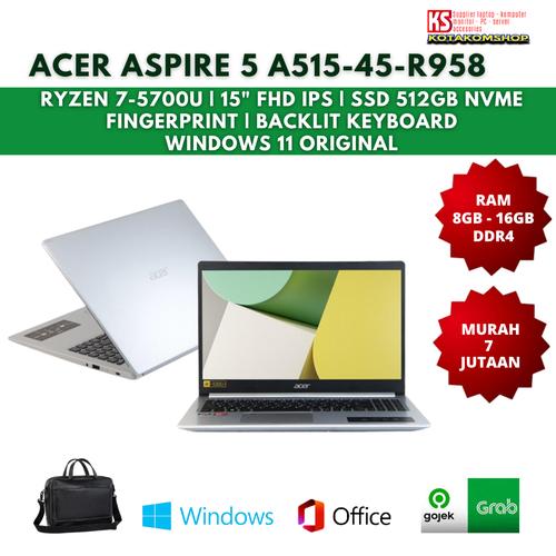 Promo Acer Aspire 5 a515-r958 amd ryzen 7 ram 16gb Ssd 512gb 15.6" fhd ...