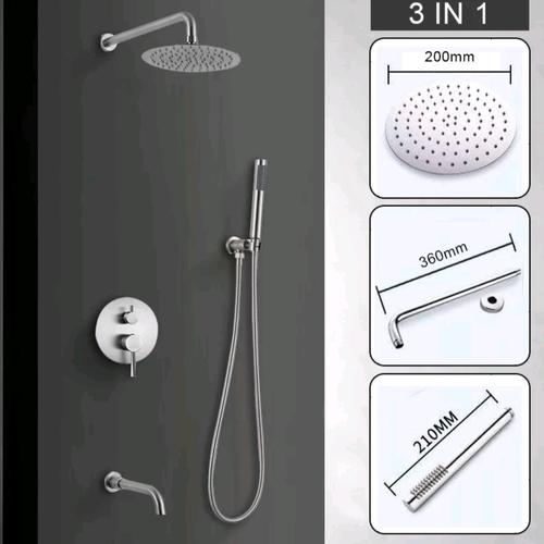 Jual KRAN TANAM MIXER BULAT LENGKAP 3 FUNGSI/STOP KRAN TANAM 3 WAY ...
