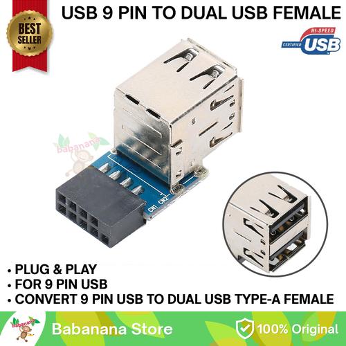 Jual usb 9 pin usb 2.0 splitter hub cabang motherboard pc mobo dual ...