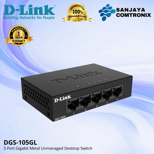 Jual D-LINK DGS-105GL 5-port Gigabit Switch Metal Case Dlink DGS-105 GL ...