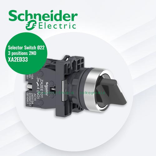 Jual Selector SWITCH Ø22 standard handle 3 positions 2 NO - XA2ED33 ...