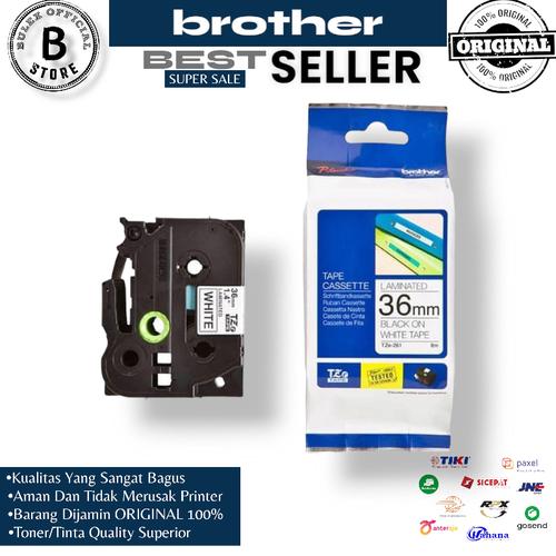 Jual Brother Label Tape TZE-261 36MM Black on White TZE 261 - Jakarta ...