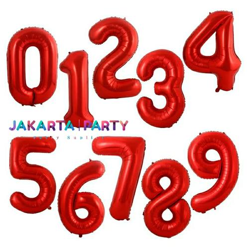Jual Balon Angka Merah 40 cm / Balon foil angka / Balon angka - 1 ...