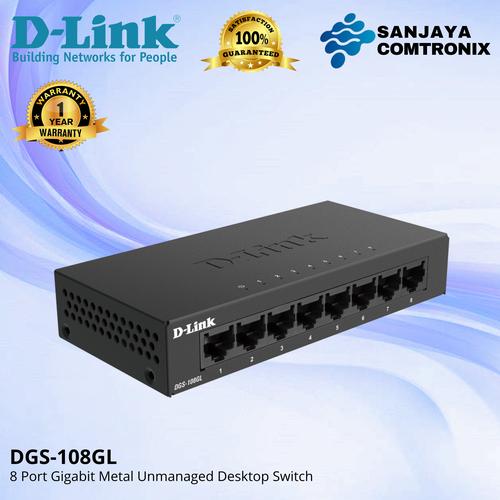 Promo D-Link DGS-108GL 8 Port Gigabit Metal Case Unmanaged Switch DGS ...