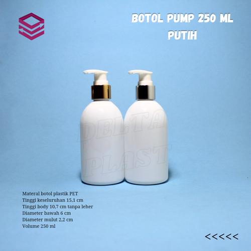 Jual Botol pump 250ml oval putih pet/botol lotion pump 250ml/pump almunium - Kota Bekasi - DELTA ...