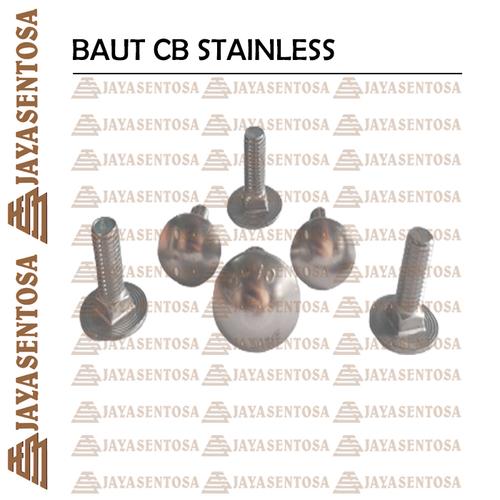 Jual Round Bolt Stainless M10 X 20 / baut CB ss 304 M10 x 20 + MUR ...