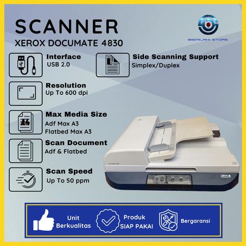 Jual Scanner A3 Xerox Documate 4830 Bisa Duplex Dengan Speed Hingga 50 PPM - Kota Bekasi ...