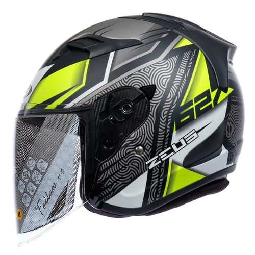 Promo ZEUS ZS 627 MATT BLACK BM4 SIL DOFF HALF FACE SINGLE VISOR - M ...