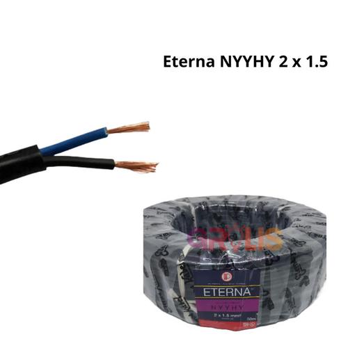 Jual Eterna NYYHY 2x1,5 Eceran/Roll Kabel Listrik Hitam Tembaga 2 Serabut - ECERAN/METER - Kota ...