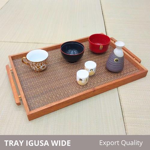 Jual Japanese Tray Brown Besar Nampan Saji Makanan Minuman Kayu Igusa ...