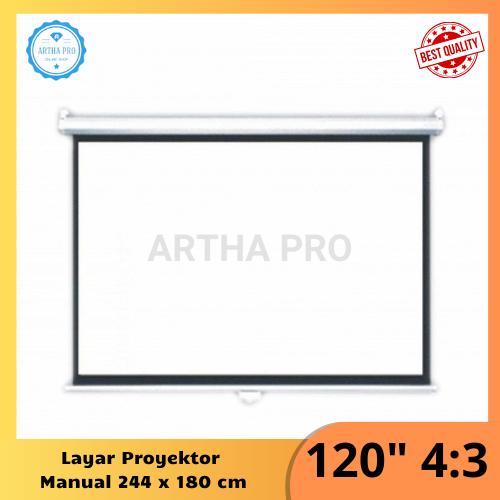 Jual Screen Layar Projector Wall Manual 120 inchi Ratio 4.3 - Jakarta ...