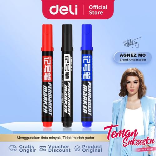 Promo Deli Spidol 10pcs/Kotak,Tinta Minyak,Tidak Mudah Pudar 6881 ( 1 ...