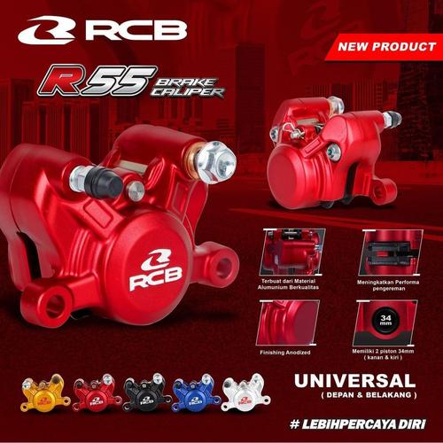 Jual kaliper rcb 2p R55 universal/ kaliver racingboy 2 piston R-55 2pot ...