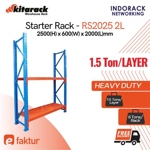 Jual KITARACK Heavy Duty RS2025 Rak Gudang 2 Layer 3 Layer 250 x 60 x ...