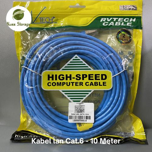 Promo Cable Lan Cat6 RvTech 10 Meter Kabel UTP Lan Cat6 RJ45 Kepala ...