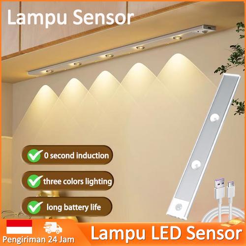 Jual Lampu LED Sensor Gerak Tempel Dinding Lemari Cabinet Lamp Motion ...