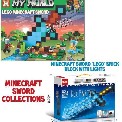 Jual Minecraft Sword Brick Block with LED Light/Pedang Minecraft ...