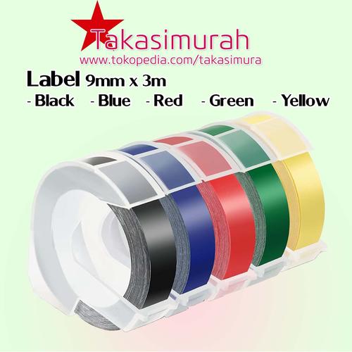 Jual Tape Label Maker Refill Dymo Motex Cidy Label Maker Emboss 9mm x ...