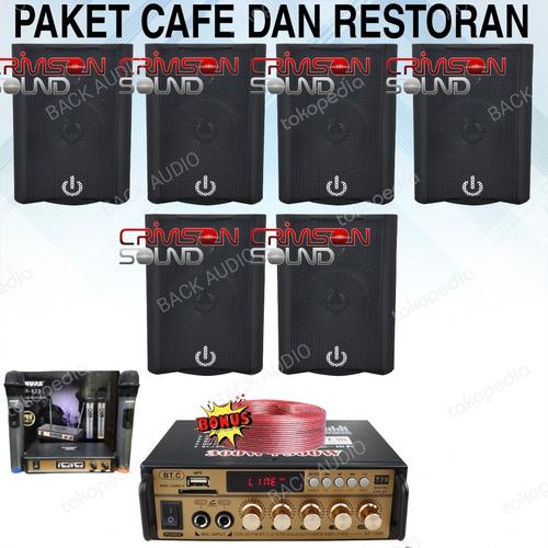 Jual paket sound system cafe dan restoran 6 speaker 4 inch + 2 mic ...
