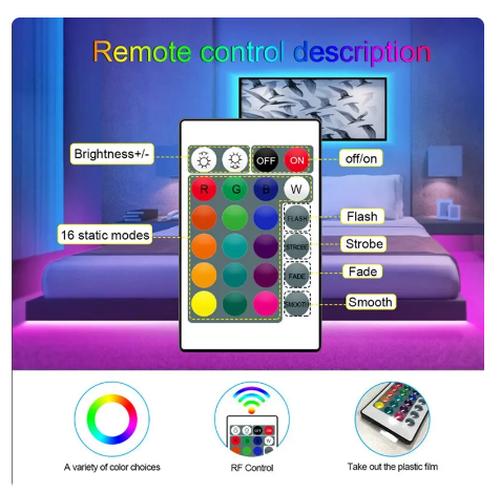 Promo LP STRIP LED 2835 RGB (Merah,Hijau,Biru) 5M KOMPLIT SET ADAPTOR ...