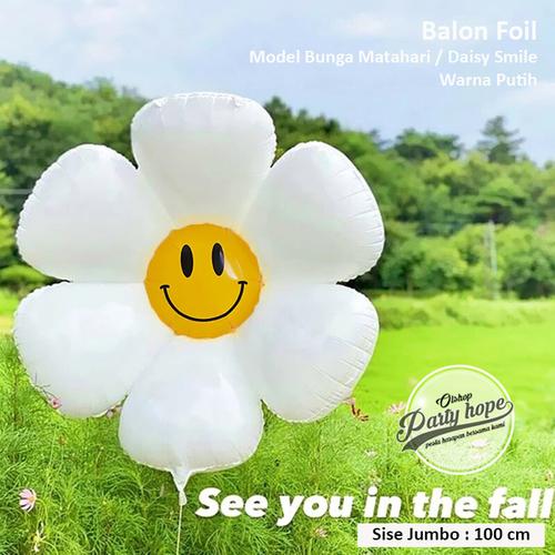 Jual Balon Foil Bunga daisy jumbo / Balon Bunga matahari / Sunflower ...