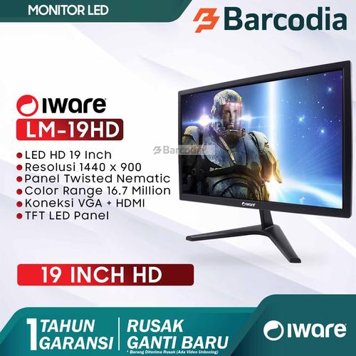 Promo IWARE WIDE LED MONITOR LM19 HD 19" 19 inch VGA + HDMI Cicil 0% 3x ...
