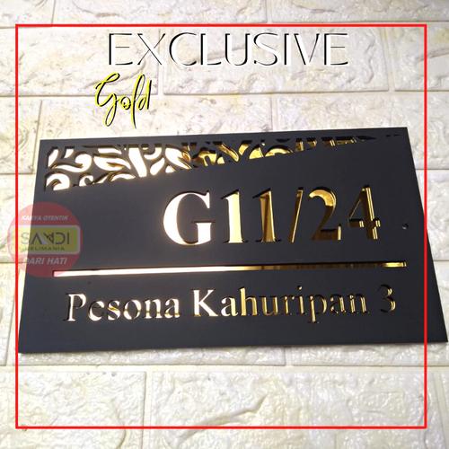 Jual Papan Nomor Rumah Acrylic Black Doff Gold - Kota Yogyakarta ...