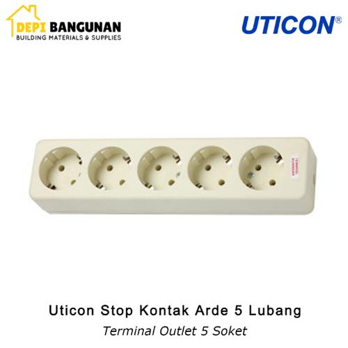 Jual Stop Kontak Terminal 5 Lubang Uticon Stopkontak Arde Kuningan 5 ...