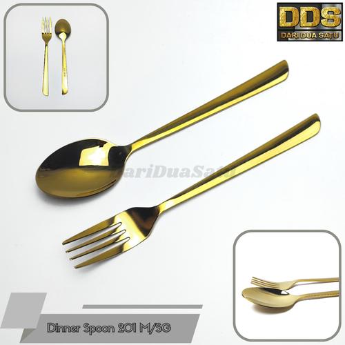 Promo 1 Set Sendok Garpu Stainless Gold Tebal Premium Dinner Dessert ...