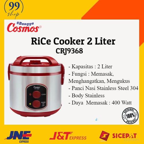 Jual Magic Com Cosmos 2 Liter Stainless Crj 9368 Crj9368 Rice Cooker ...