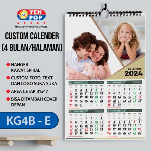 Jual Cetak Kalender Uk A3+ (isi 4 Bulanan) - Custom Foto, Nama, Logo ...