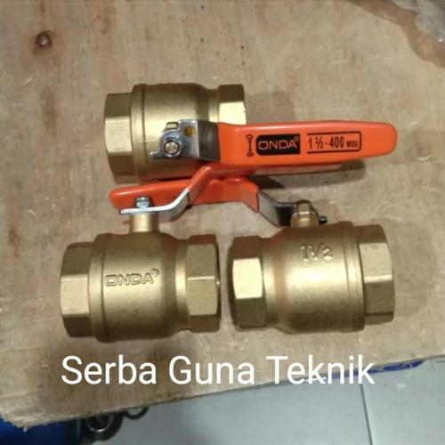 Jual Ball Valve ONDA 1" inch 400 Wog Kuningan Brass Bronze Stop Kran ...