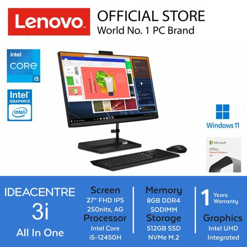 Promo Lenovo IdeaCentre AIO3 LNID Intel i5-12450H 8GB 512GB 27"FHD IPS ...
