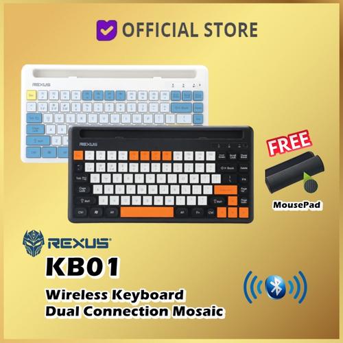 Jual Rexus KB01 Wireless Bluetooth Keyboard Dual Connection Mosaic KB ...