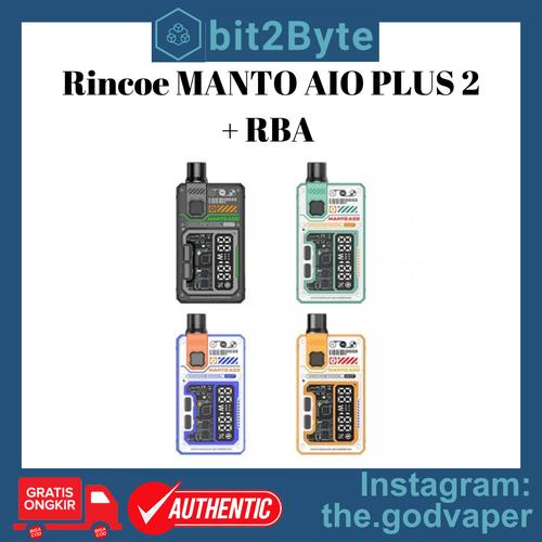 Jual Rincoe Manto Aio Plus 2 Pod Kit 80W + RBA Authentic - BLUE ...