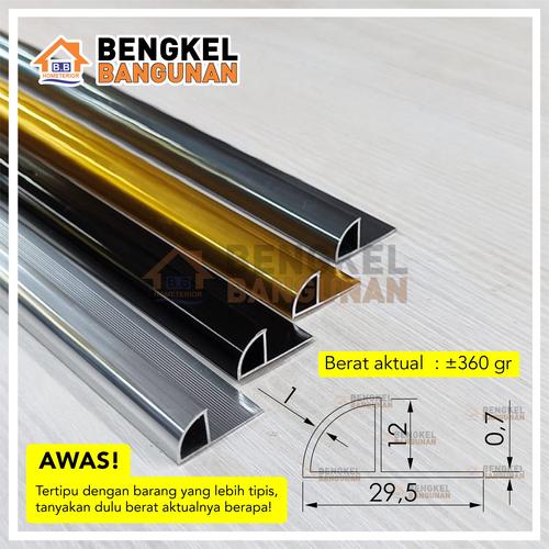 Jual Kuku Macan/Tile Trim/Corner Trim/Bon bon Aluminum Tebal - SILVER ...
