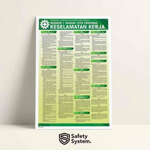 Jual Poster K3 Safety Undang No.1 Tahun 1970 Tentang Keselamatan Kerja ...