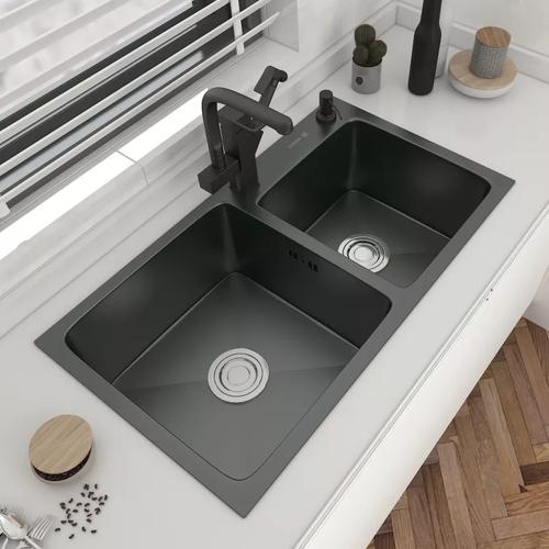 Jual Kitchen Sink Stainless Steel Hitam Ukuran 8245 Paket Lengkap ...
