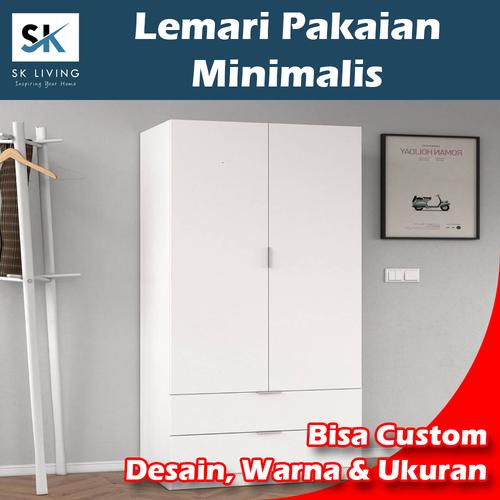 Jual Lemari Baju | Almari Pakaian Minimalis 2 Pintu Custom Model 2 ...