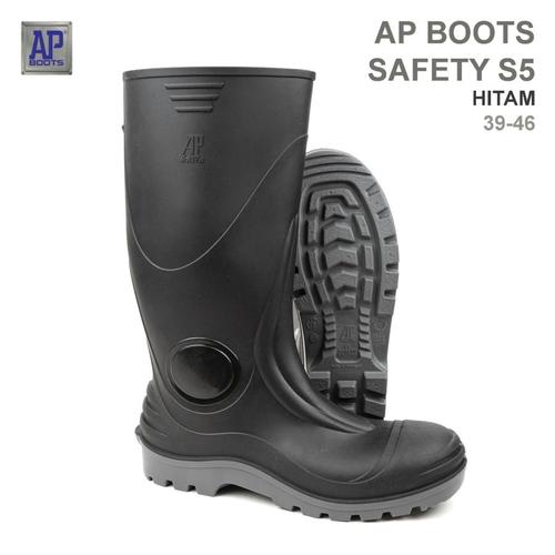 Jual Sepatu Boot Tinggi Ap Boots S5 Black Steel Toe Cap Sepatu Boot ...