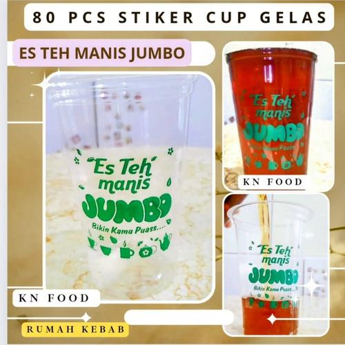 Jual Stiker label nama cup es teh jumbo 80 pcs stiker es teh jumbo ...