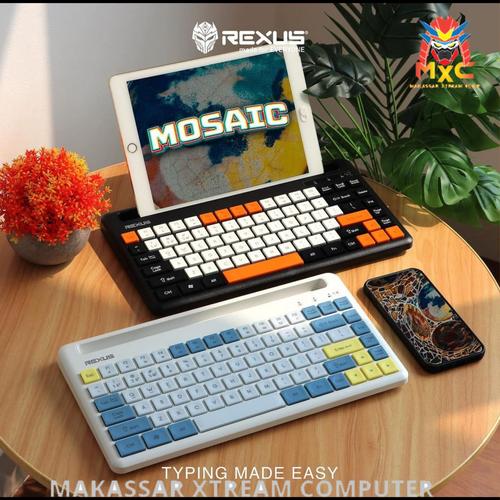 Jual Rexus Keyboard Dual Connection Mosaic KB01 - Putih - Kota Makassar ...