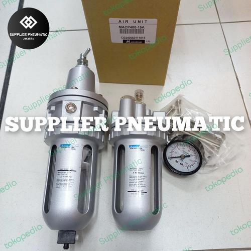 Jual Mindman Air Unit Air Filter Regulator Lubricator MACP400-15A Port ...